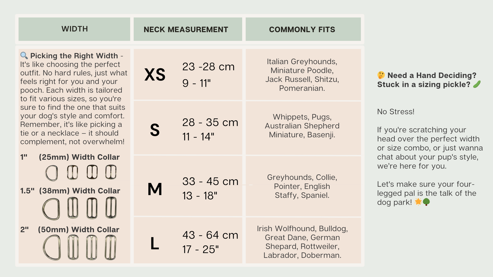 Martingale Collar Sizing Guide – Furever Greys